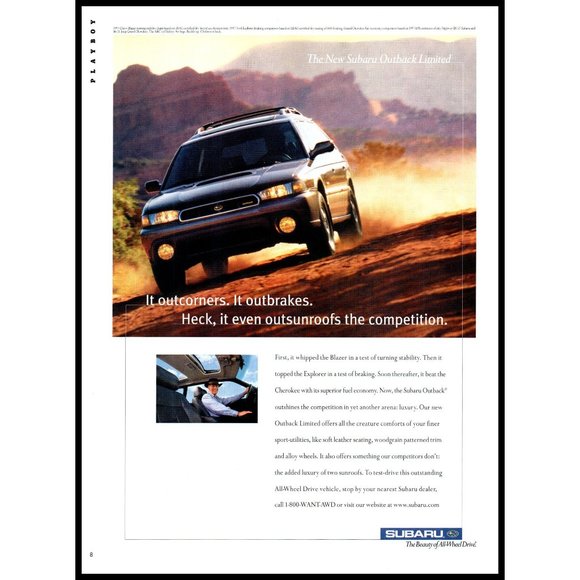 Subaru | Art | 997 Subaru Outback Limited Vintage Print Ad Dusty Desert ...